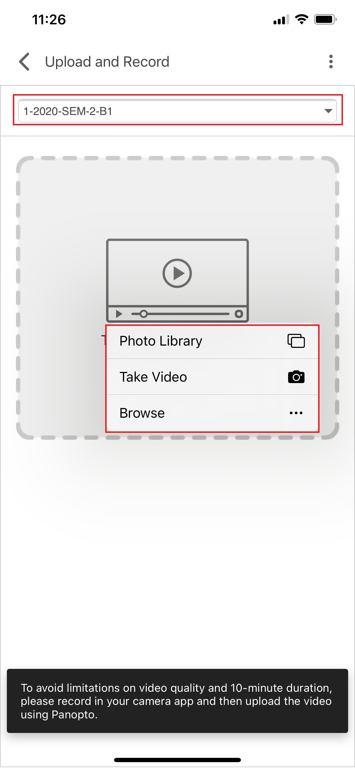 Record - Using the Panopto iPhone App