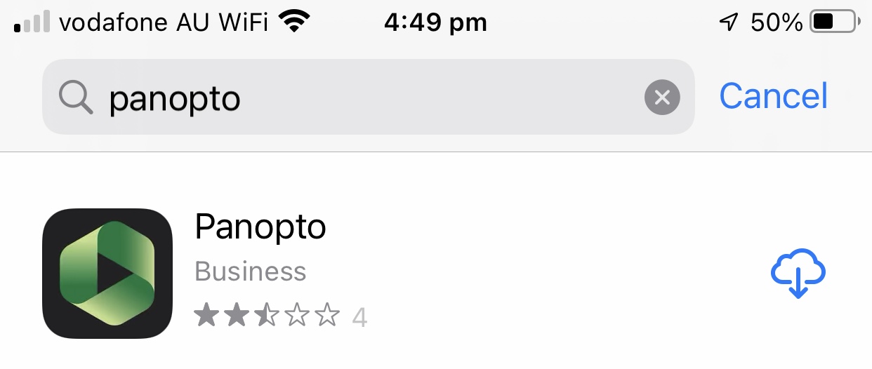 Create - Using the Panopto iPhone App