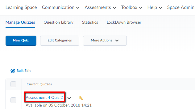 Granting Student Extensions using Special Access options in Quizzes