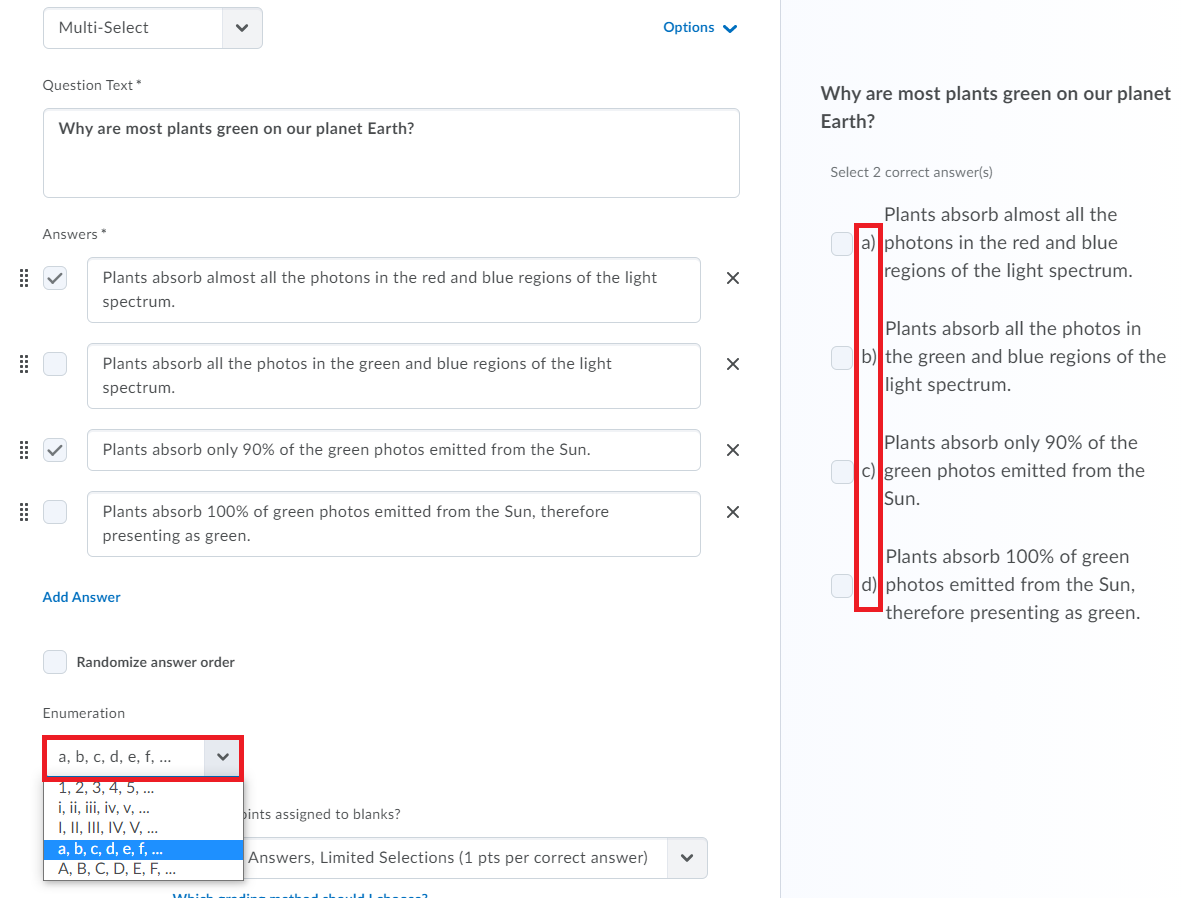 Questions - Creating Multi-Select Questions