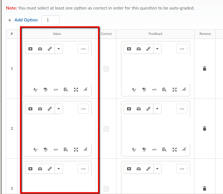 Creating Multi Select Questions