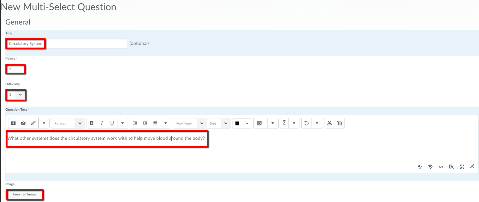 Creating Multi Select Questions