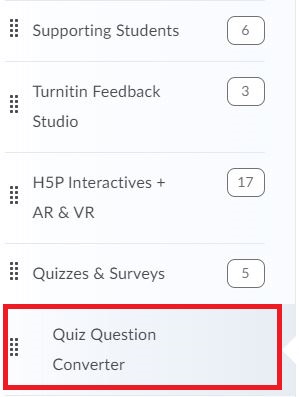 Create - Creating Questions with the Quiz Converter Tool