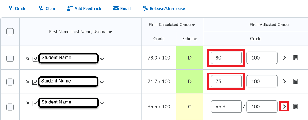 Grading and Publishing to Students