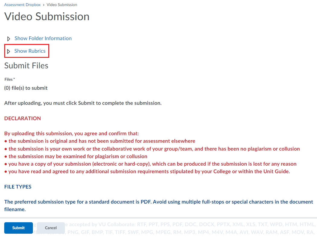 Add a Rubric to an Assessment Dropbox