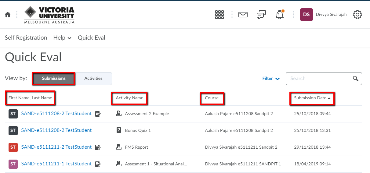 Grading - Using Quick Eval
